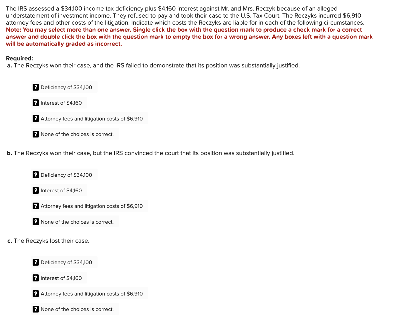 Solved The IRS assessed a $34,100 ﻿income tax deficiency | Chegg.com