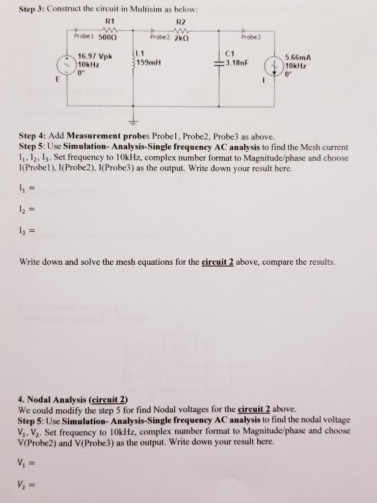 Circuit Analysis with Multisim Purpose: In this lab, | Chegg.com