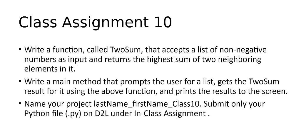 Solved Class Assignment 10 • Write A Function Called 