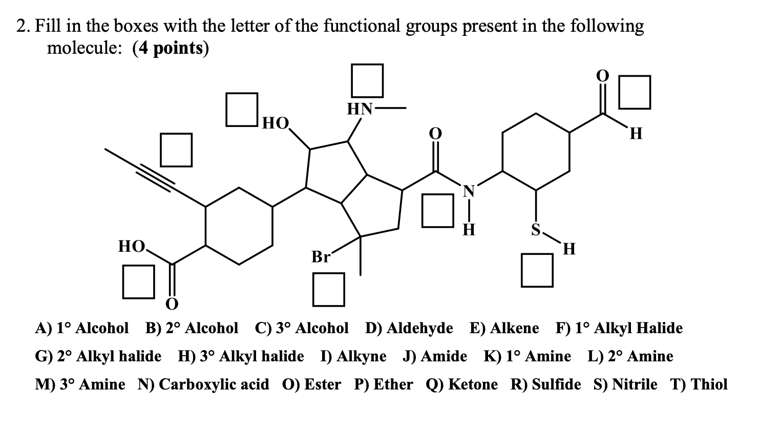 Solved 2. Fill in the boxes with the letter of the | Chegg.com