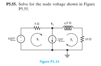 Solved P5.55. Solve for the node voltage shown in Figure | Chegg.com