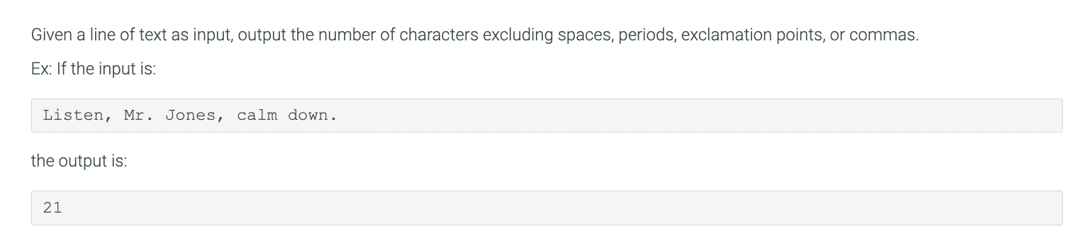 Solved Given a line of text as input, output the number of | Chegg.com