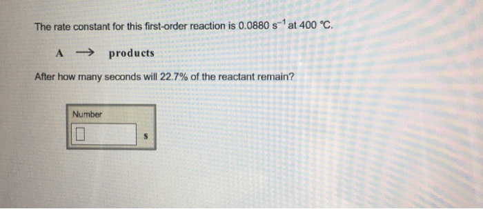 Solved The rate constant for this first-order reaction is | Chegg.com