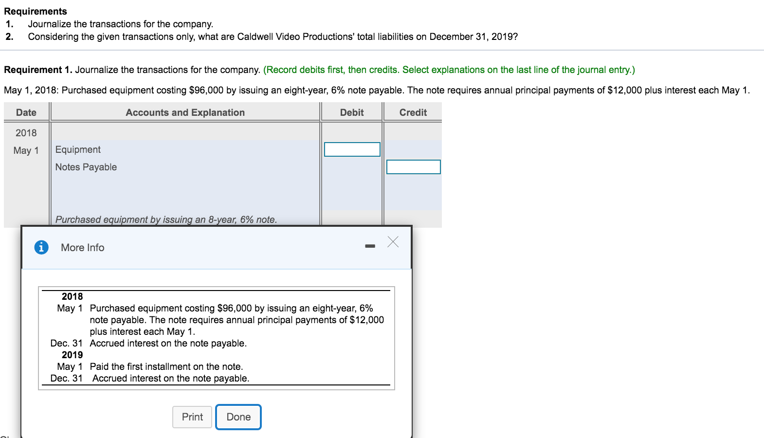 Solved Requirements Journalize the transactions for the | Chegg.com
