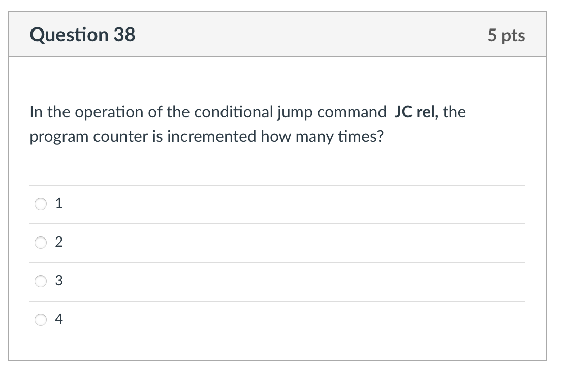 Solved In the operation of the conditional jump command JC | Chegg.com