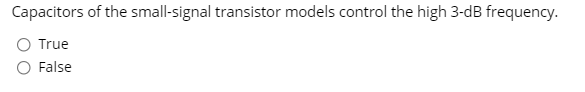 Solved Capacitors of the small-signal transistor models | Chegg.com