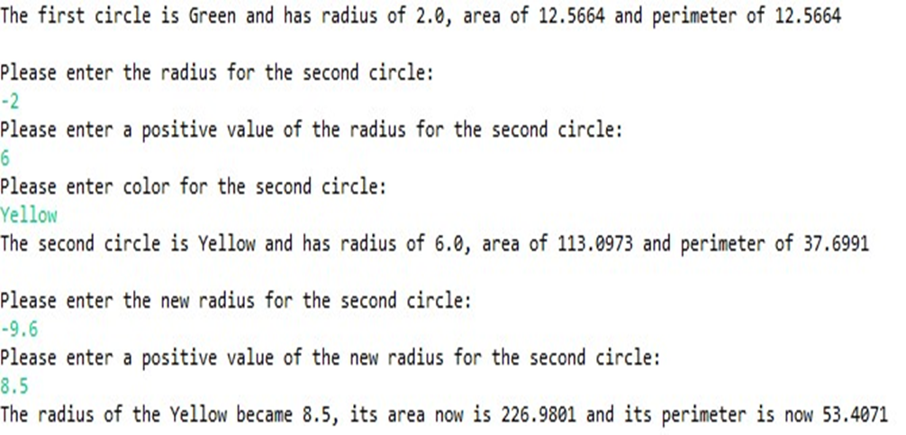 Solved - Write a class called Circle that contains: a. Three | Chegg.com