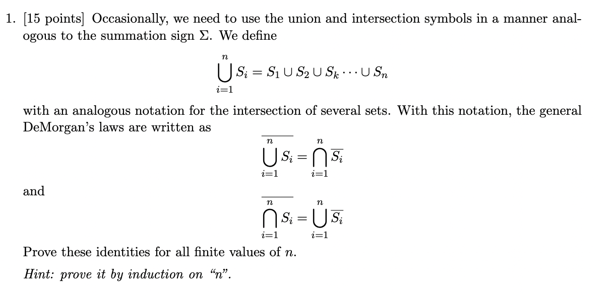 Solved 1. [15 points] Occasionally, we need to use the union | Chegg.com