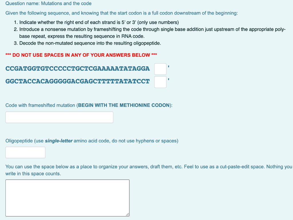 Solved Question name: Mutations and the code Given the | Chegg.com