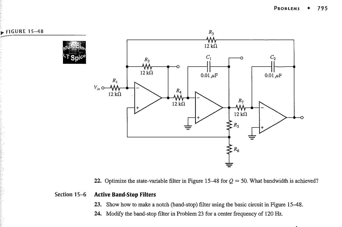 22. Optimize the state-variable filter in Figure | Chegg.com