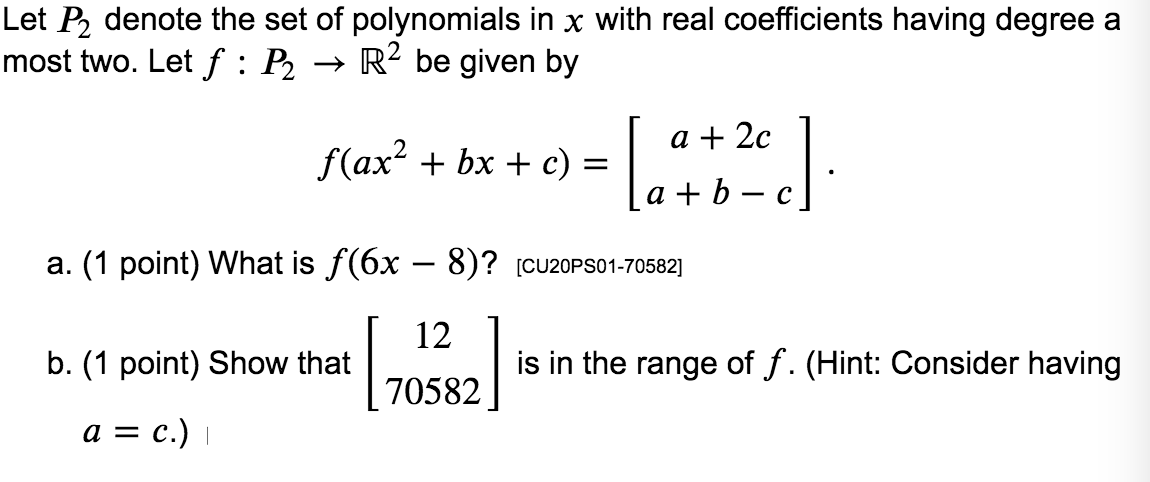 Solved Let P, denote the set of polynomials in x with real | Chegg.com