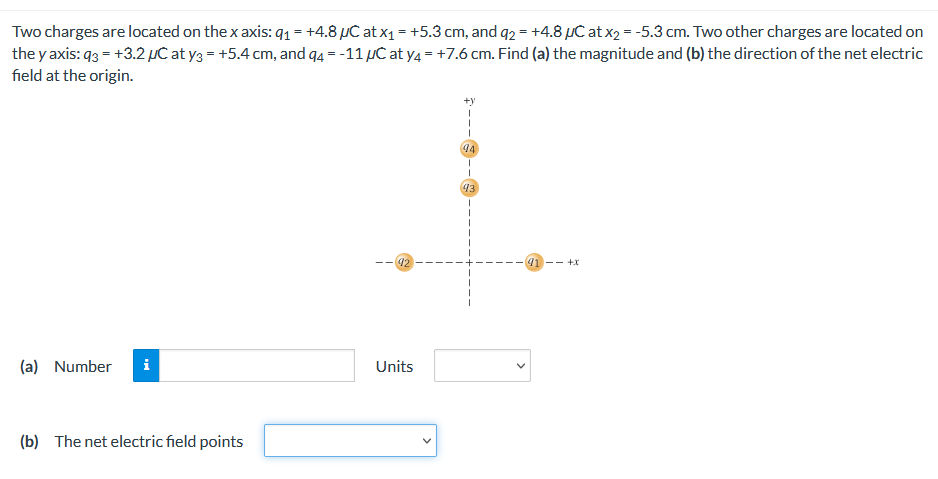 Solved Two charges are located on the \\( x \\) axis: \\( | Chegg.com