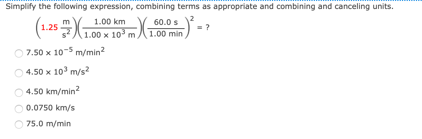 Solved Simplify the following expression, combining terms as | Chegg.com