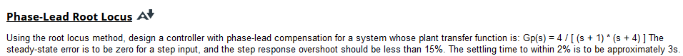 Solved Phase-Lead Root Locus At Using the root locus method, | Chegg.com