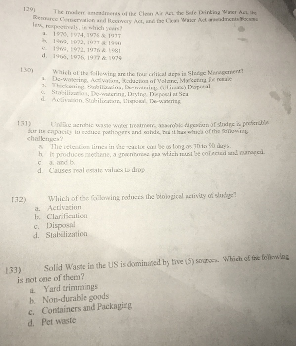Solved The modern amendments of the Clean Air Act, the safe | Chegg.com