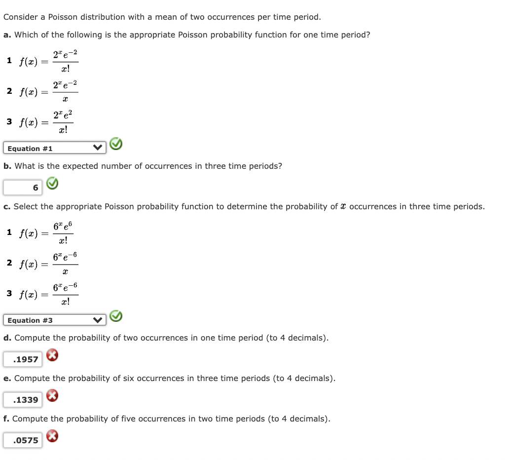 Solved Consider a Poisson distribution with a mean of two | Chegg.com