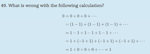 Solved 49. What is wrong with the following calculation? 0 = | Chegg.com