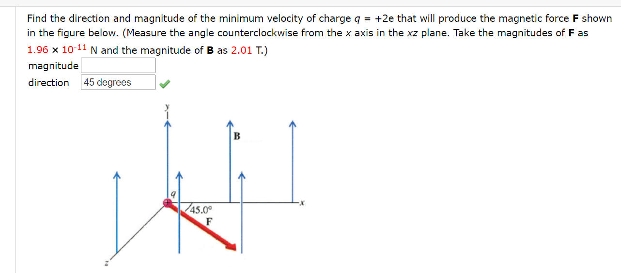 Solved Find the direction and magnitude of the minimum | Chegg.com