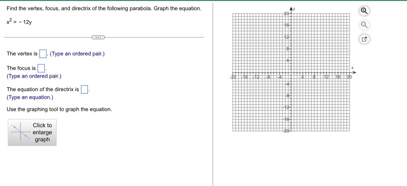 Solved Find the vertex, focus, and directrix of the | Chegg.com