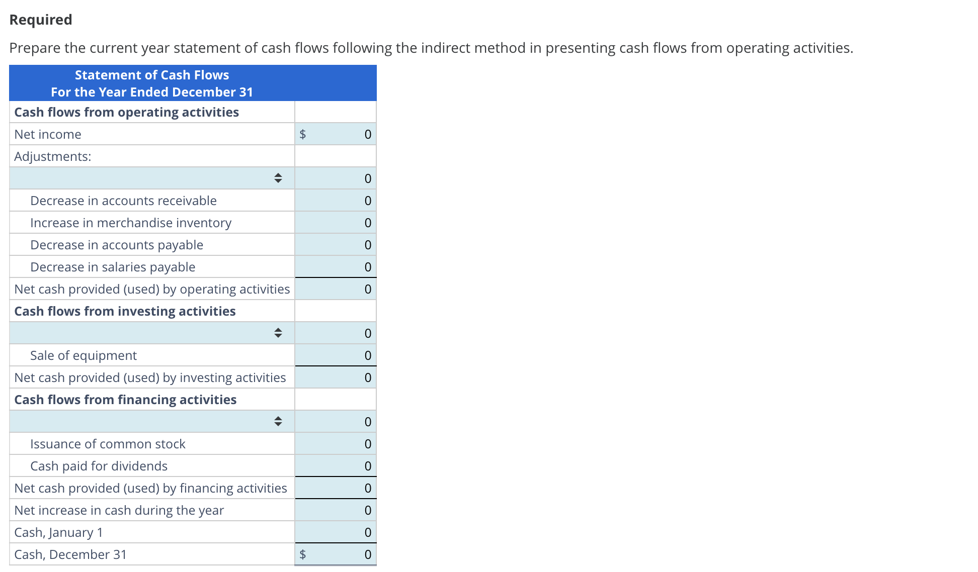 Solved Preparing Statement of Cash Flows The accounting | Chegg.com