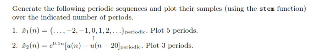 Solved Generate the following periodic sequences and plot | Chegg.com
