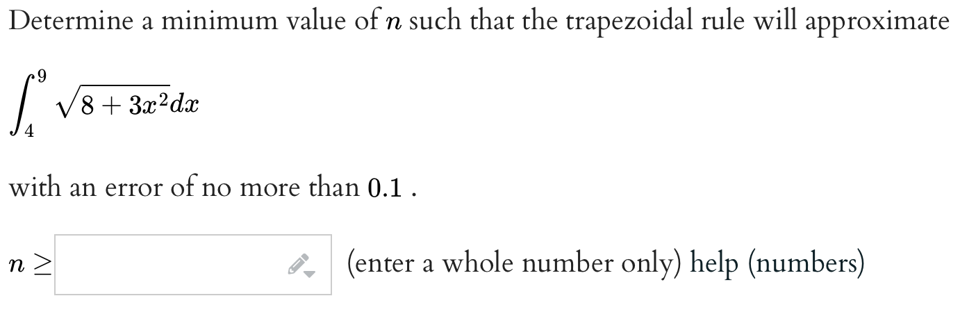 Solved Find the minimum number, n, of subintervals needed to | Chegg.com