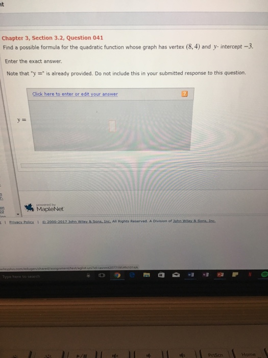 Solved Chapter 3, Section 3.2, Question 041 Find a possible | Chegg.com