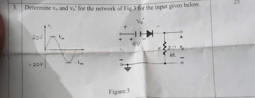 Solved Determine v0 and v0′ for the network of Fig. 3 for | Chegg.com