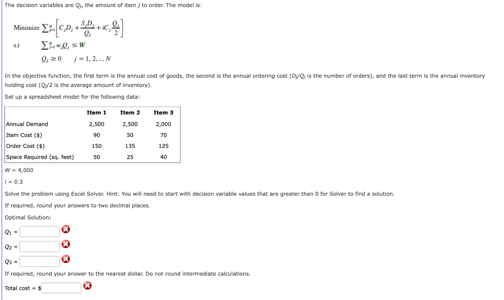 Solved The Economic Order Quantity (EOQ) model is a | Chegg.com