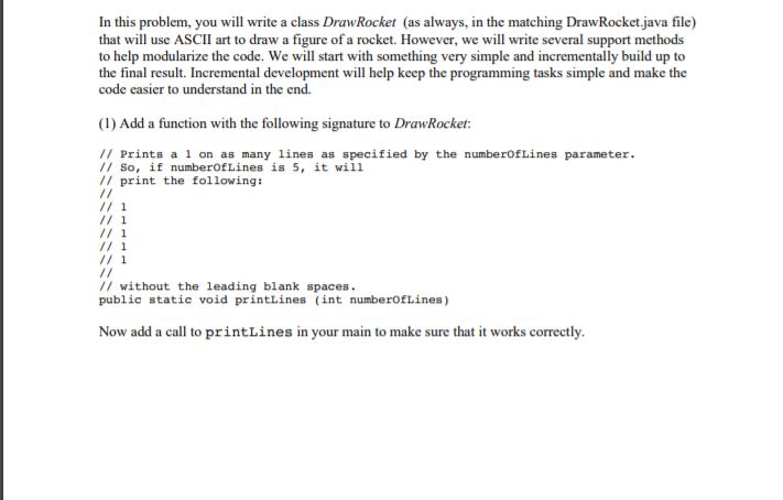 Solved In this problem, you will write a class Draw Rocket | Chegg.com