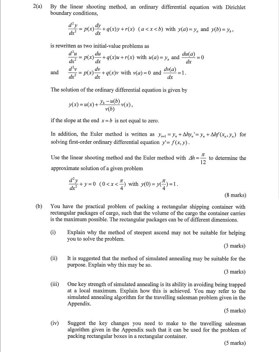 2(a) By the linear shooting method, an ordinary | Chegg.com