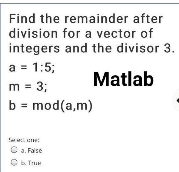Solved Find the remainder after division for a vector of | Chegg.com