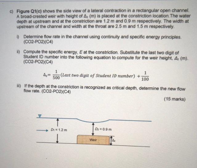 Solved c) Figure Q1(c) shows the side view of a lateral | Chegg.com