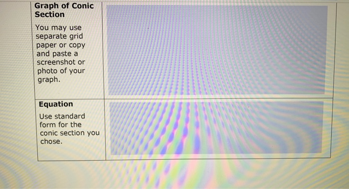 Solved Part 2: Conic Graph and Equation Choose one of your | Chegg.com
