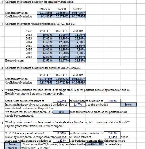 Spreadsheet Exercise: Chapter 8 Jane is considering | Chegg.com