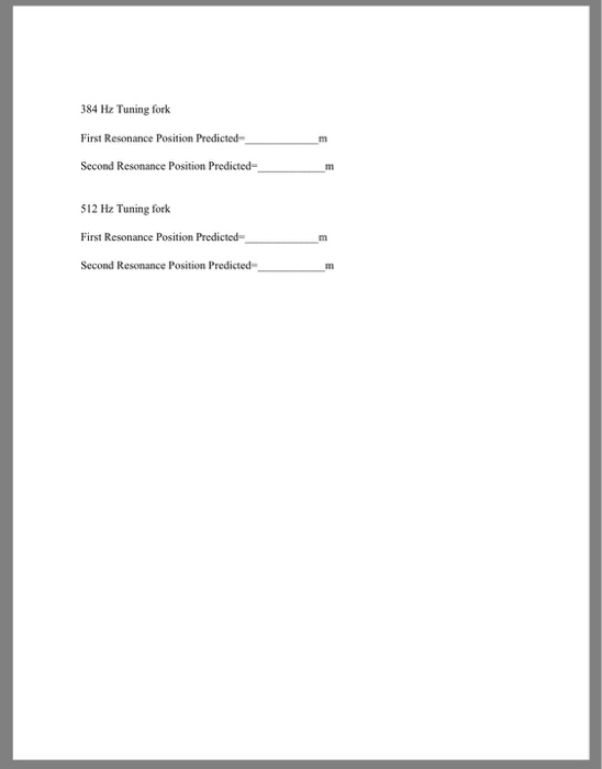 Solved Pre-Lab 13: Resonance and Speed of Sound In the lab | Chegg.com