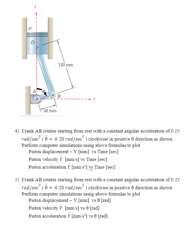 Solved An internal combustion engine slider-crank mechanism | Chegg.com