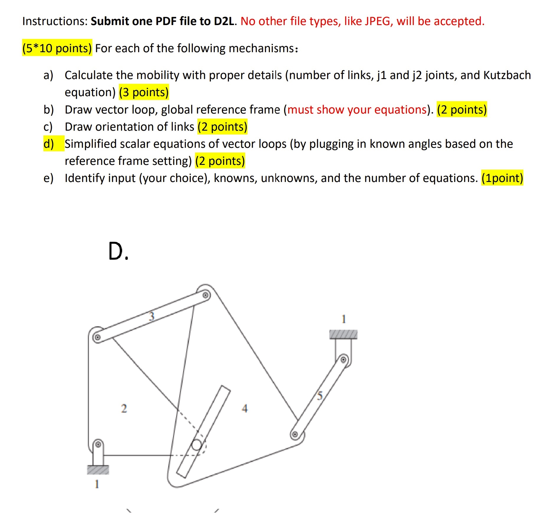 Solved Instructions: Submit one PDF file to D2L. No other | Chegg.com