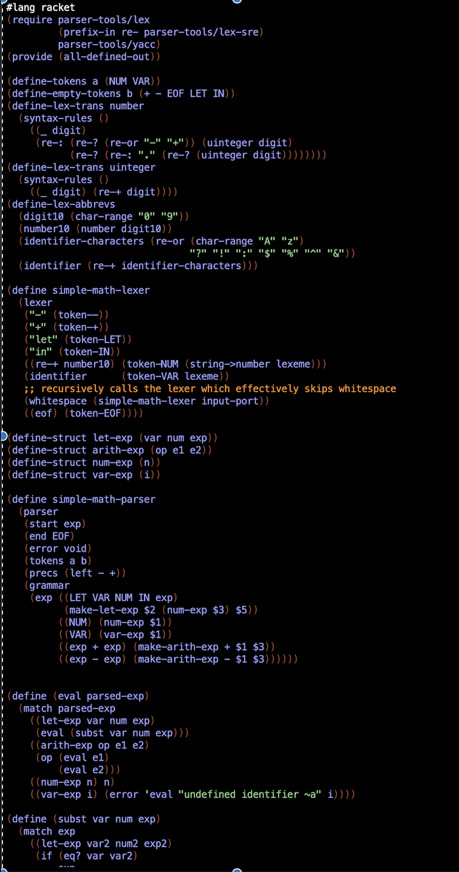 Solved Lang Racket Require Parser Toolslex Prefix In 