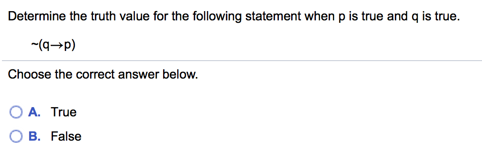Solved Construct A Truth Table For The Statement ~~p → 9 5501
