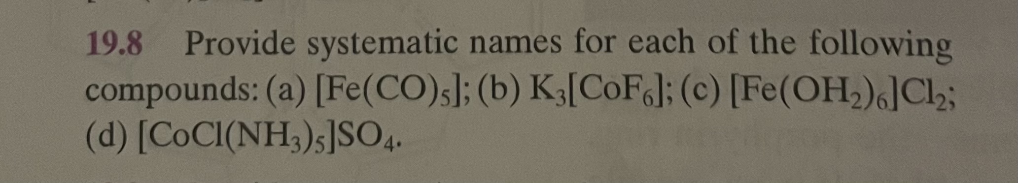 Solved 19.8 Provide systematic names for each of the | Chegg.com