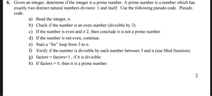 Solved 6 Given An Integer Determine If The Integer Is A