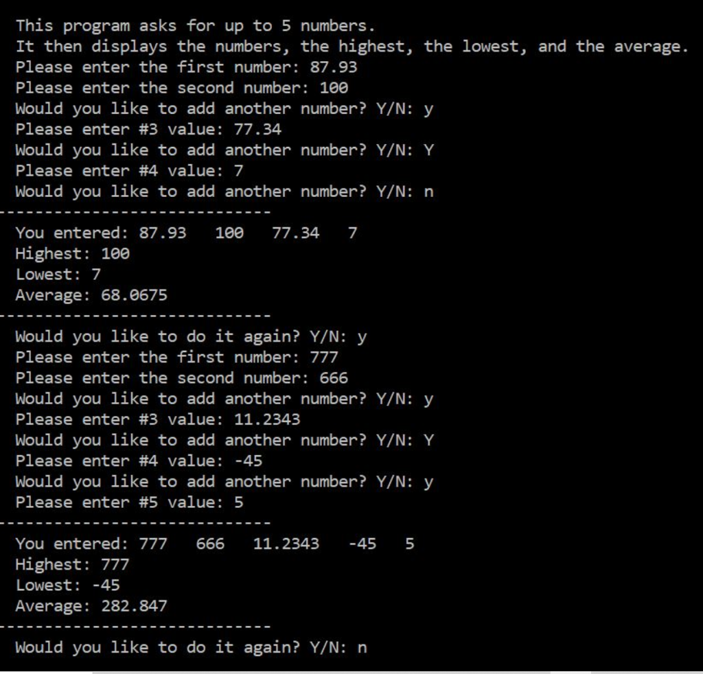 Solved Write a C++ console application that accepts up to | Chegg.com