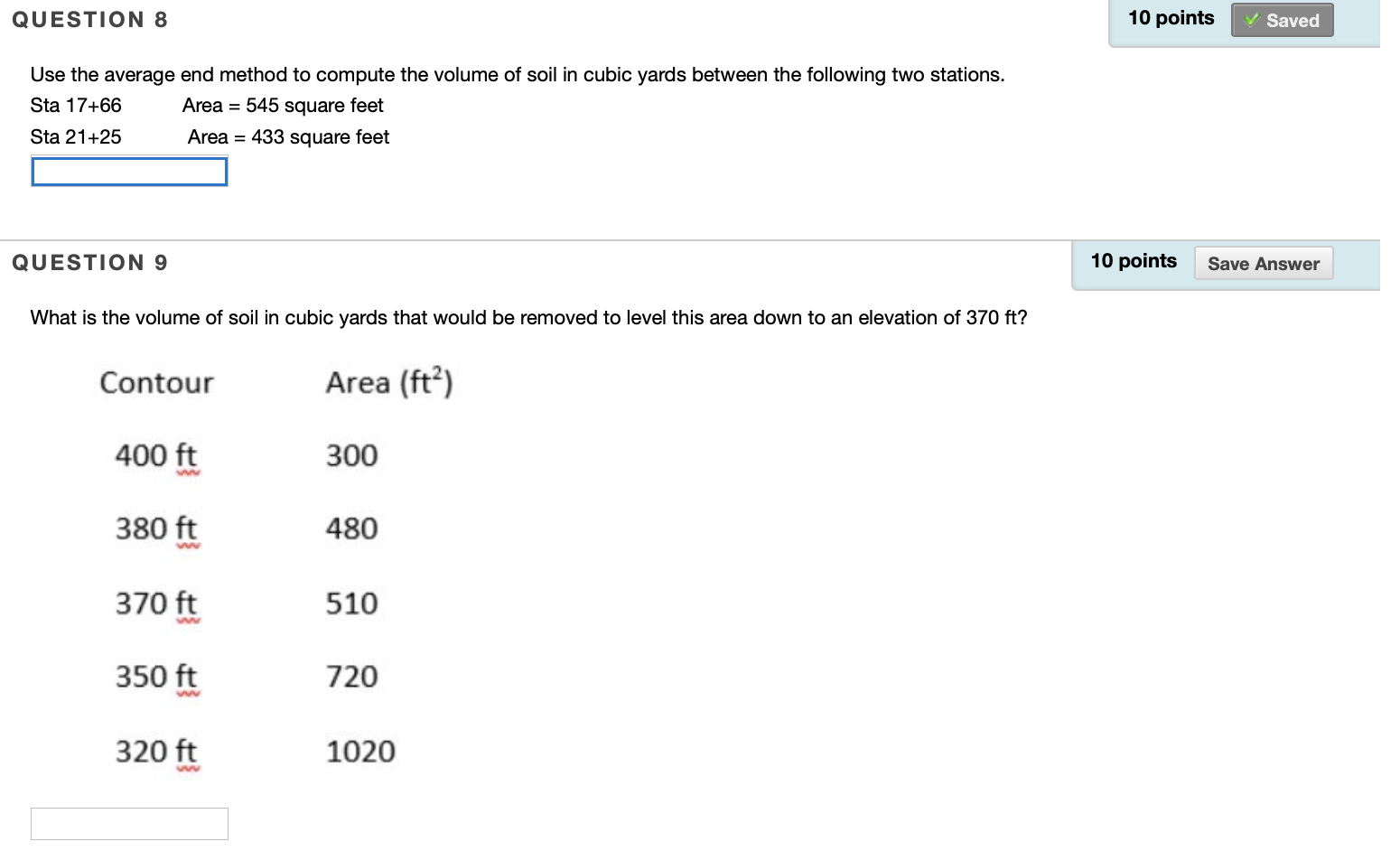 Solved QUESTION 8 10 points Saved Use the average end method | Chegg.com