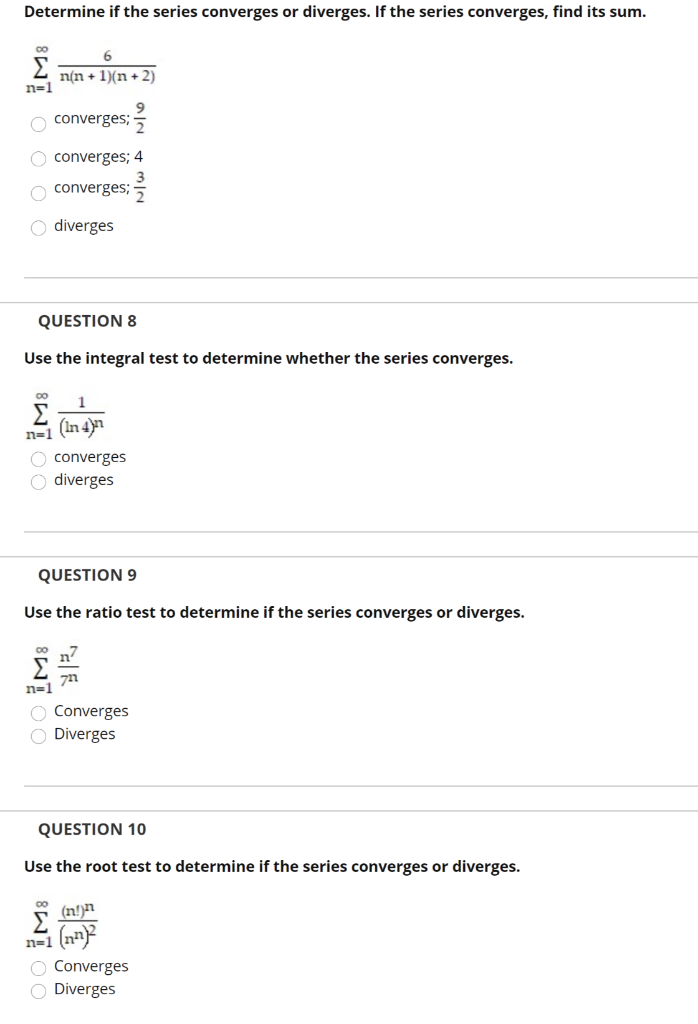 Solved Determine if the series converges or diverges. If the | Chegg.com