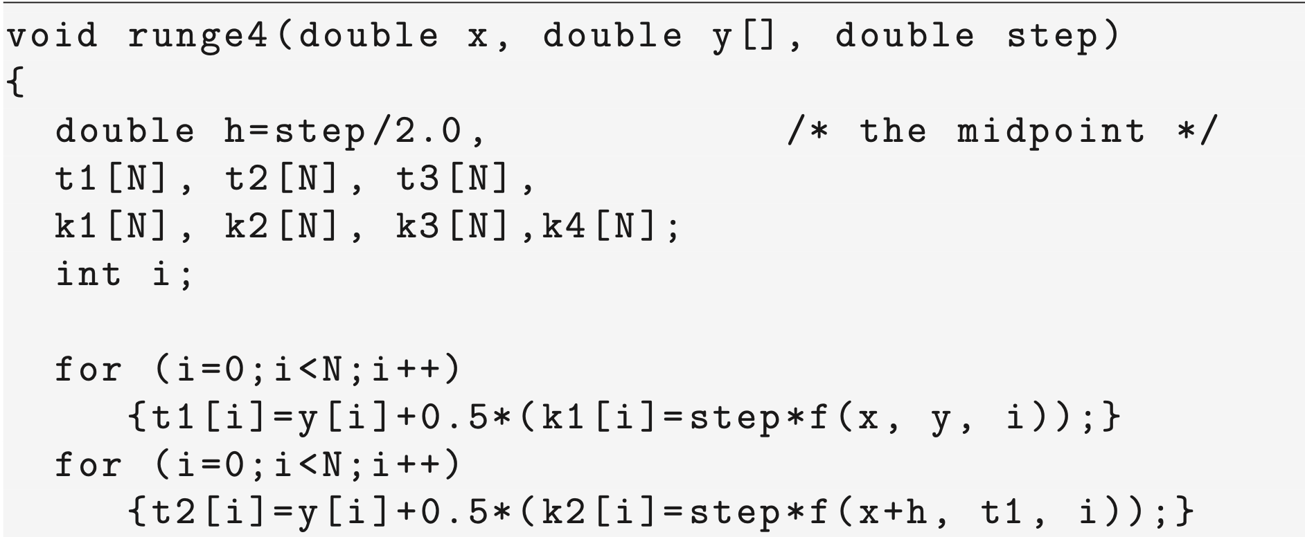 Solved void runge4(double x, double y [], double step) \{ | Chegg.com