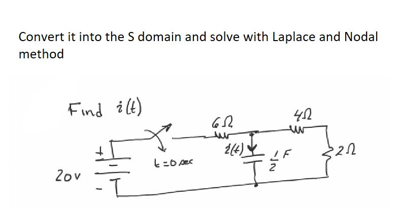 Solved Convert it into the S domain and solve with Laplace | Chegg.com