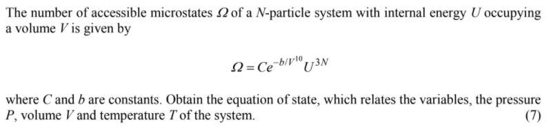 Solved The number of accessible microstates 2 of a | Chegg.com