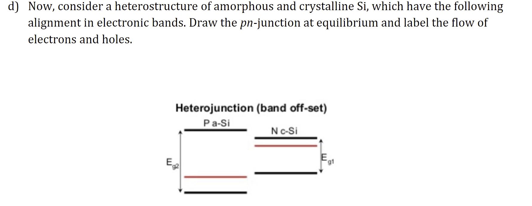 Solved Draw A Band Diagram For Your Si Pn Junction In