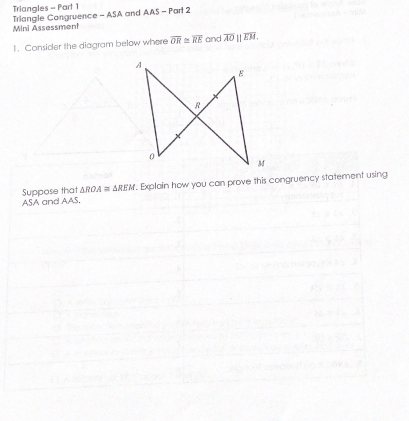 Solved Triangles - Part 1 Triangle Congruence- ASA and AAS - | Chegg.com